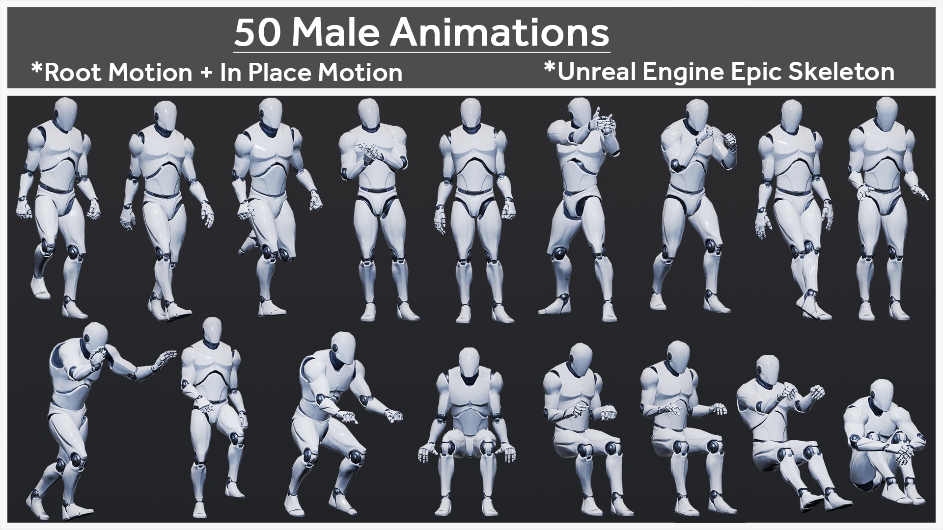 50 Male Animations in Animations - UE Marketplace 50 Male Animations in Animations - UE Marketplace